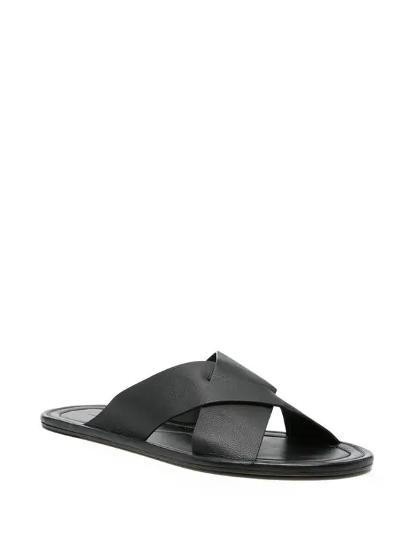 THE ROW Malick Crossed-strap Sandals - Black