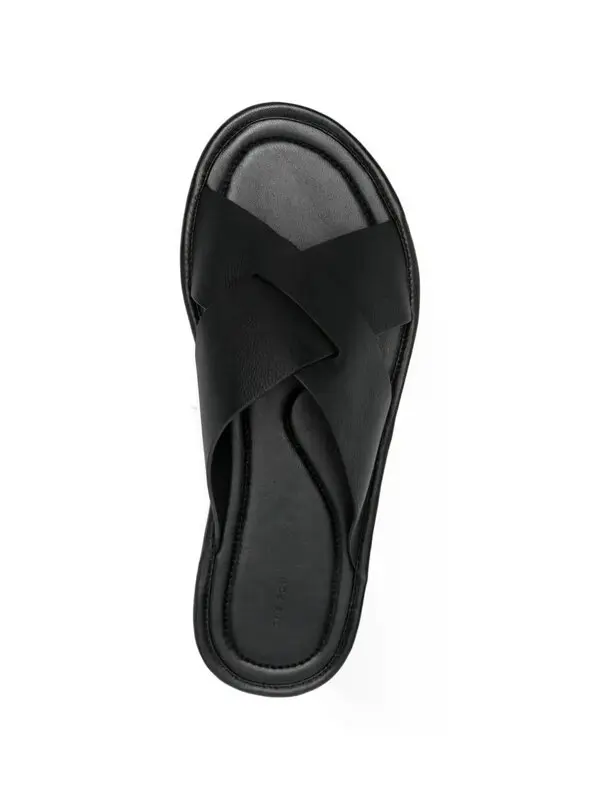 THE ROW Malick Crossed-strap Sandals - Black