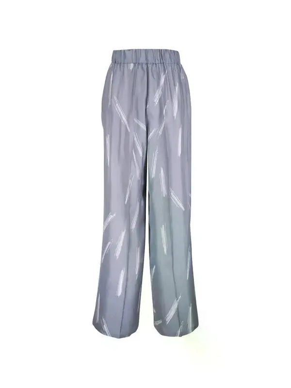 Kiton Printed Palazzo Pants - Grey
