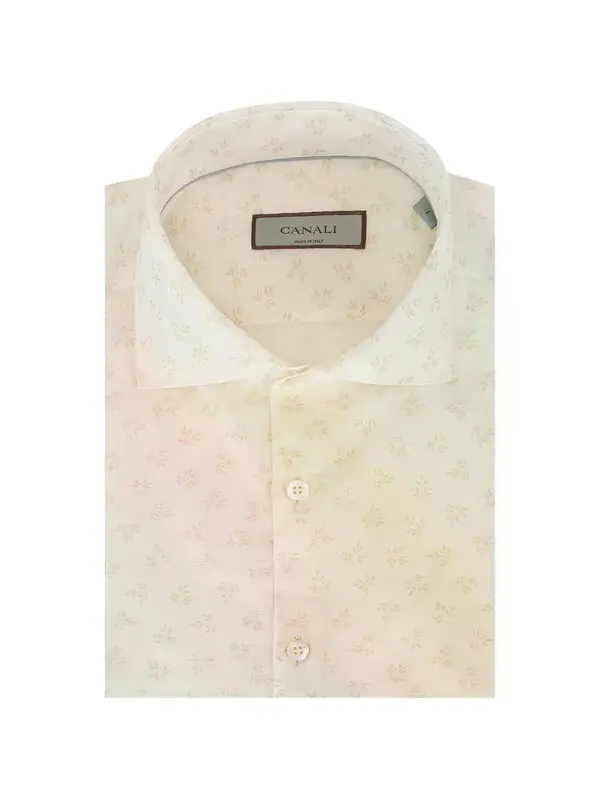 Canali Botanical Print Floral Shirt