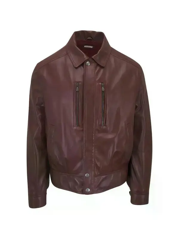 Brunello Cucinelli Zip Leather Jacket