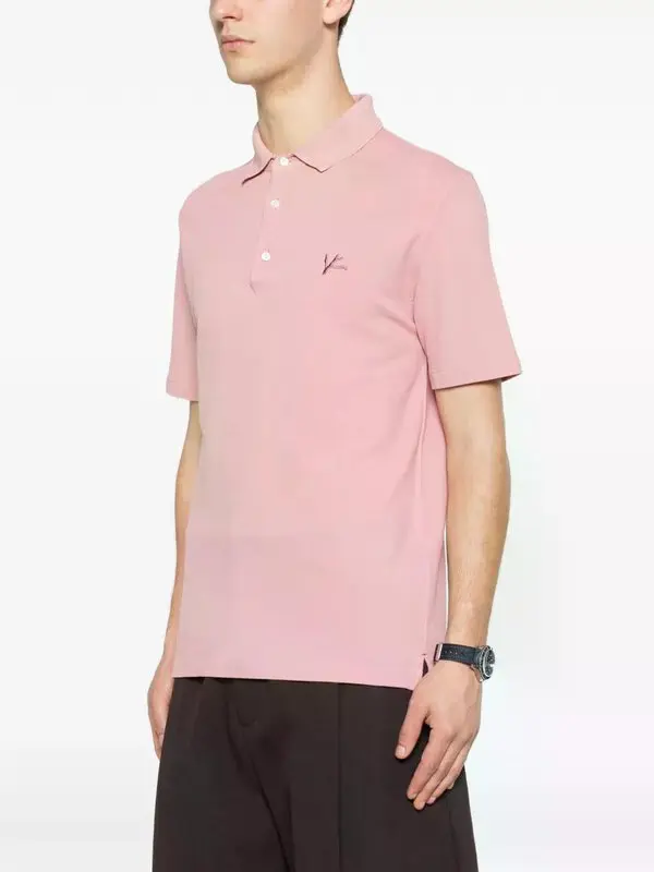 Isaia Short-sleeve Polo Shirt - Pink