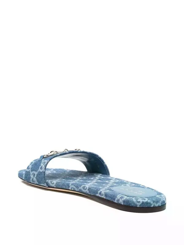 Gucci Gg Flat Sandals - Blue
