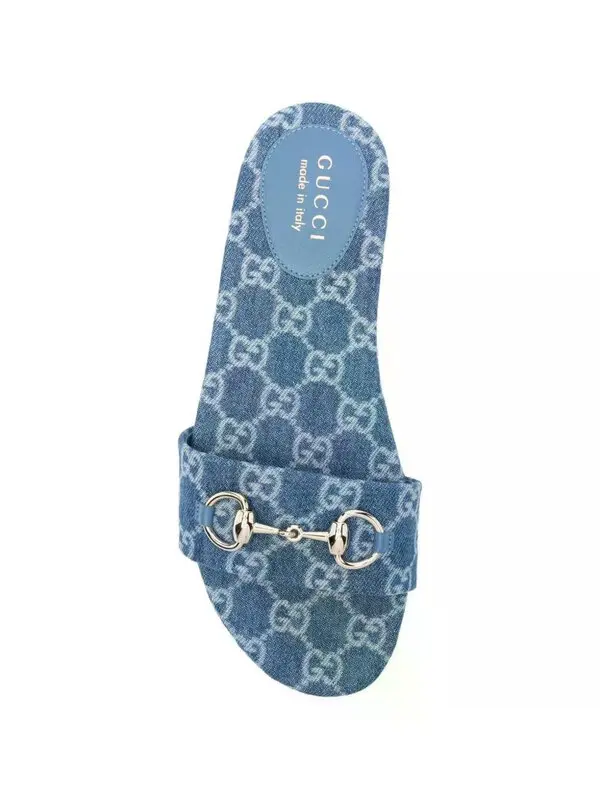 Gucci Gg Flat Sandals - Blue