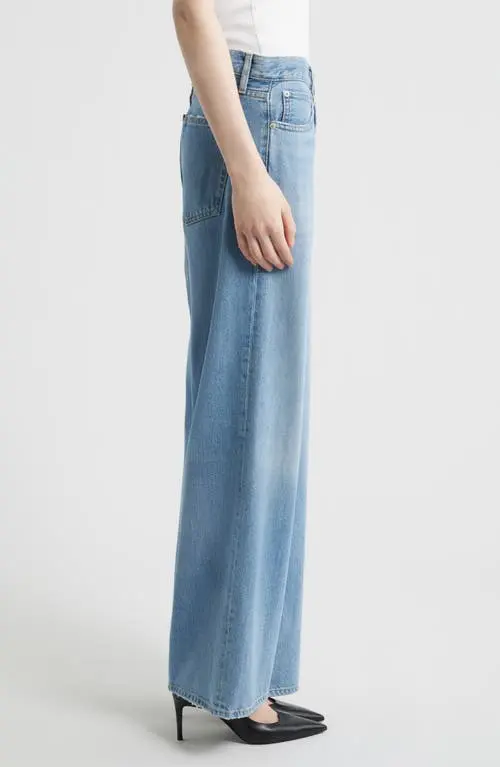 FRAME The Off Duty Stroll Wide Leg Jeans - Frey