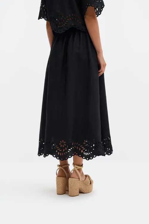 MALINA Chara Broderie Anglais Maxi Skirt
