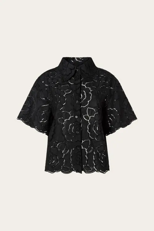 MALINA Claudia Short Sleeve Lace Shirt