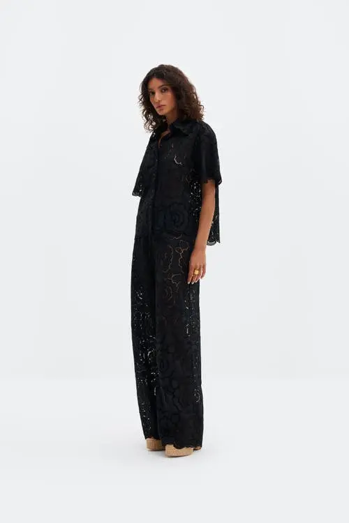 MALINA Claudia Short Sleeve Lace Shirt