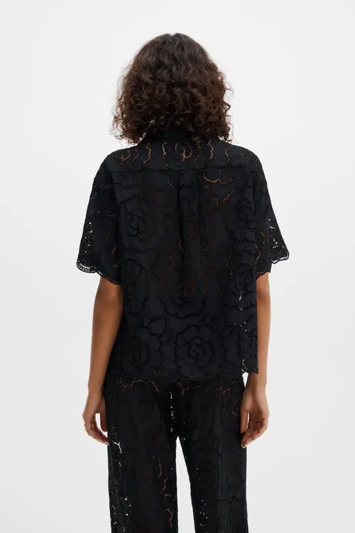 MALINA Claudia Short Sleeve Lace Shirt