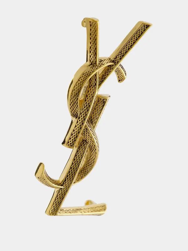 Saint Laurent Cassandre Snake Brooch - Gold