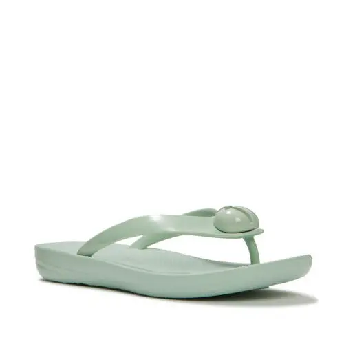 Fitflop Iqushion Glossy Flip-flops - Mint Whisper