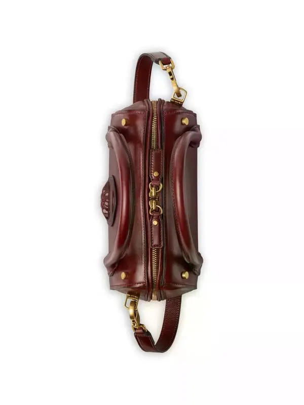 Versace Small Leather Boston Bag - Brown