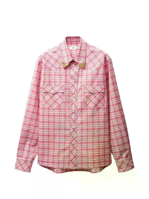 Versace Checked Cotton-poplin Slim Shirt - Red