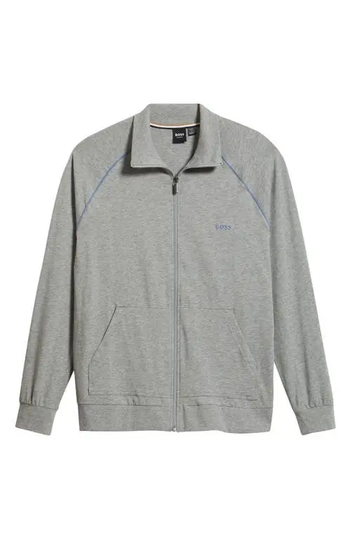 BOSS Mix Match Stretch Cotton Zip Jacket - Medium Grey