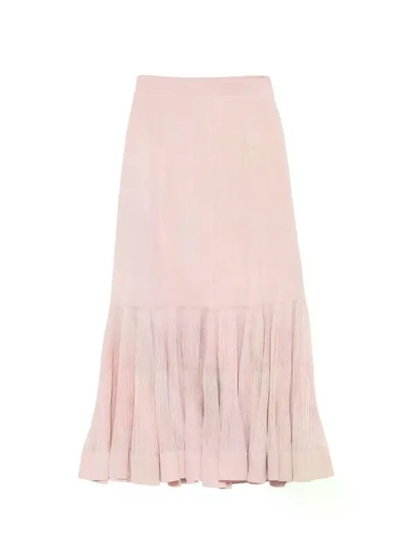 Zimmermann Luna Pleated Frill Midi Skirt - Pink