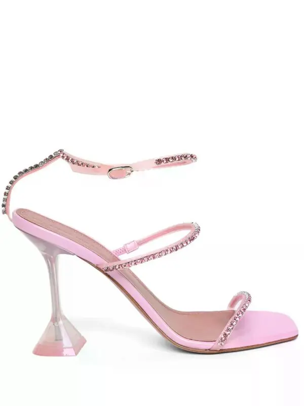 Amina Muaddi Gilda 95mm Crystal-embellished Sandals - Pink