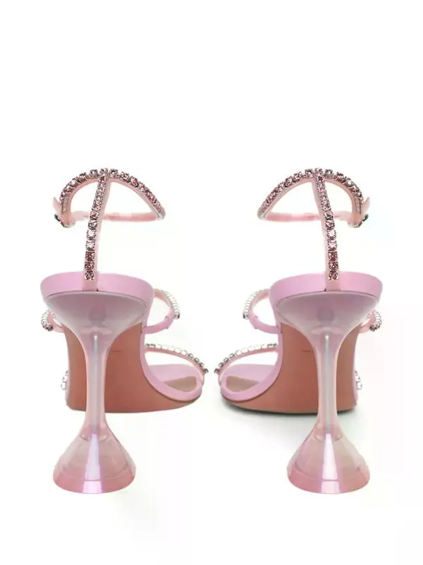 Amina Muaddi Gilda 95mm Crystal-embellished Sandals - Pink