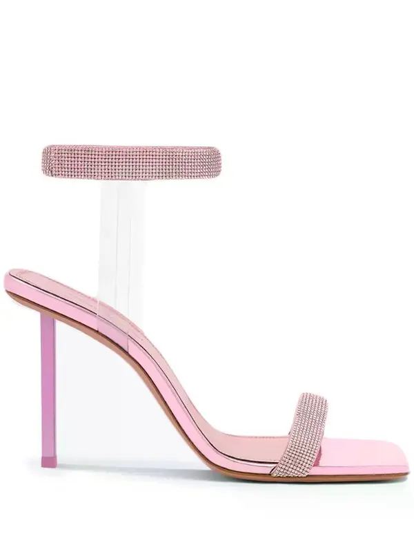 Amina Muaddi Rih 95mm Crystal-embellished Sandals - Pink