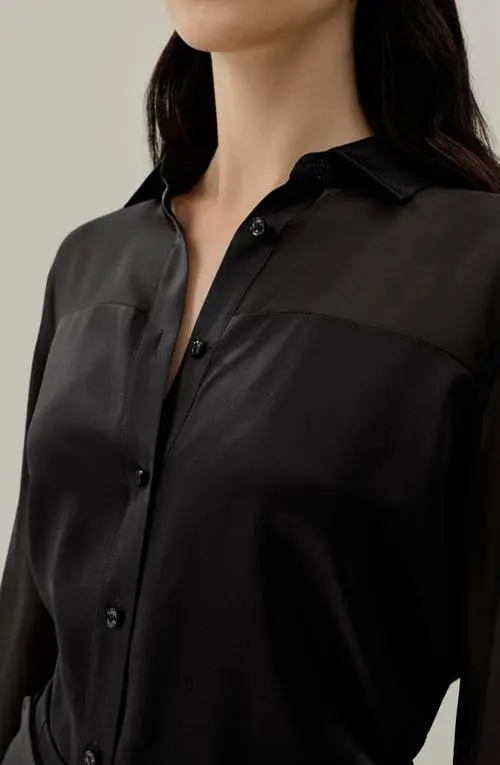 Lilysilk Silk Organza Button-down Shirt - Black