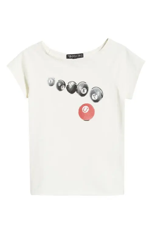 VINYL ICONS Lucky U Graphic Baby Tee - Marshmallow