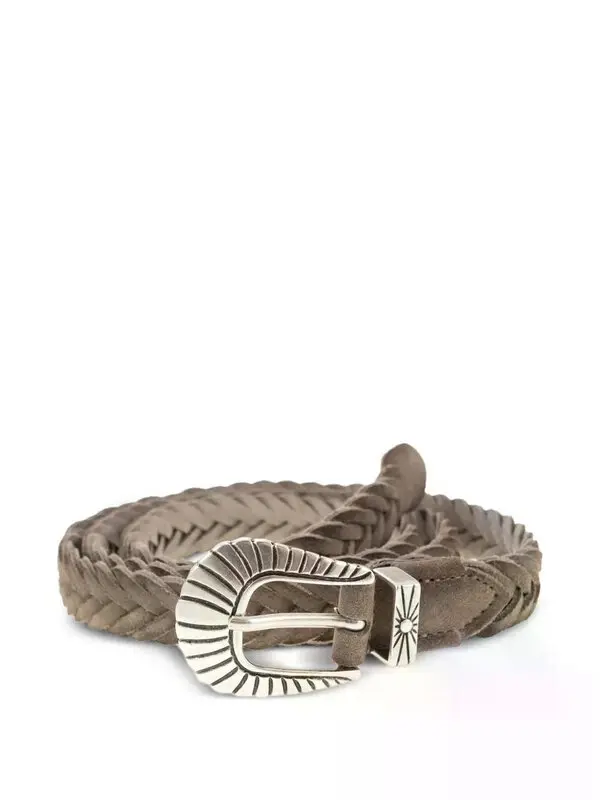 ALBERTO LUTI Braided Leather Belt - Brown