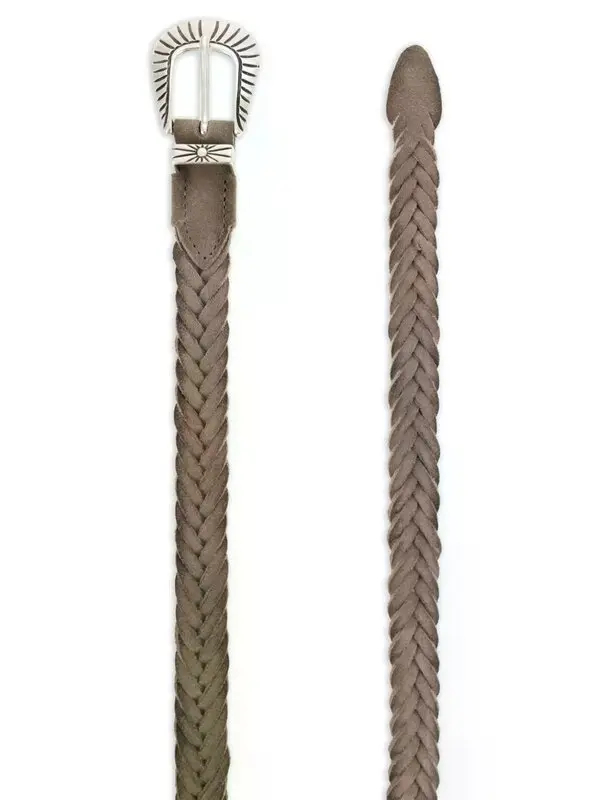 ALBERTO LUTI Braided Leather Belt - Brown