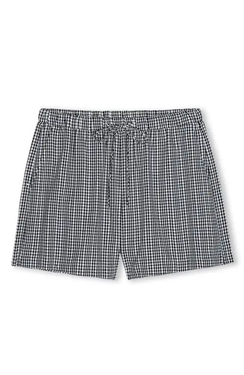 Rails Gingham Cotton Drawstring Shorts - Black Gingham