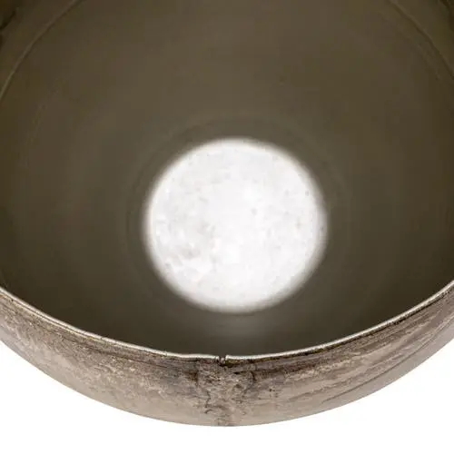 STORIED HOME Various Round Metal Planters With Distressed Finish, Pewter
