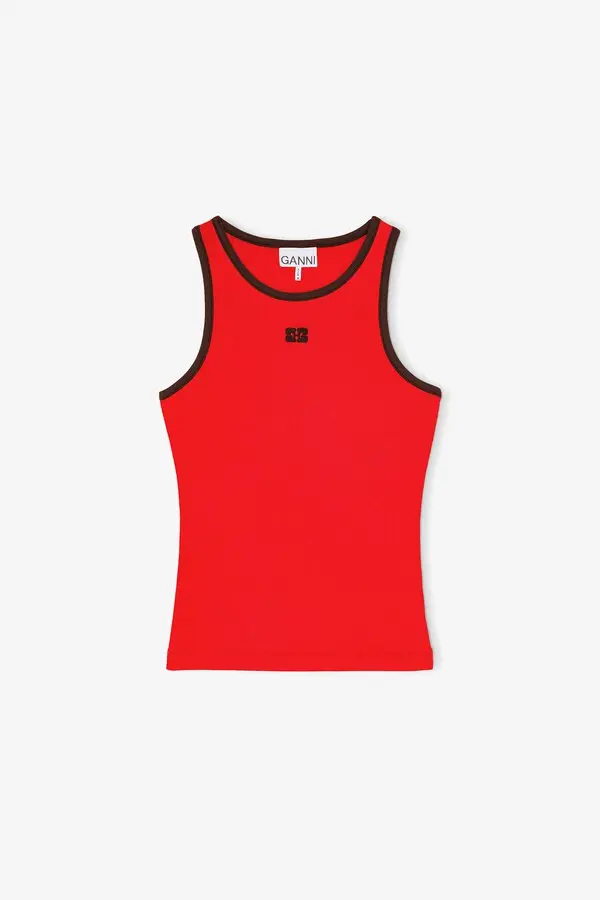 GANNI Tank Top - Red