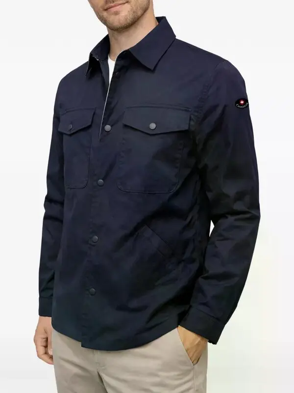 CANADIENS Patch-pockets Button-down Shirt Jacket