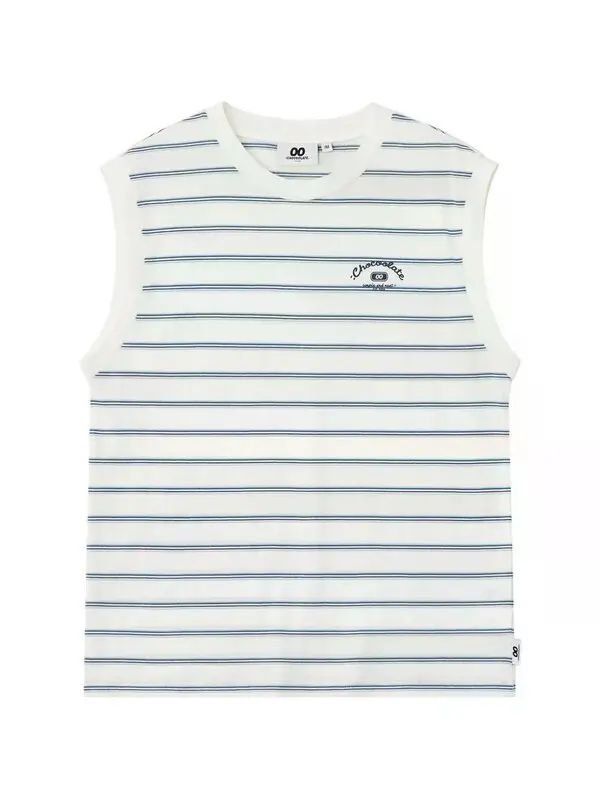 CHOCOOLATE Striped Sleeveless Top - Neutrals