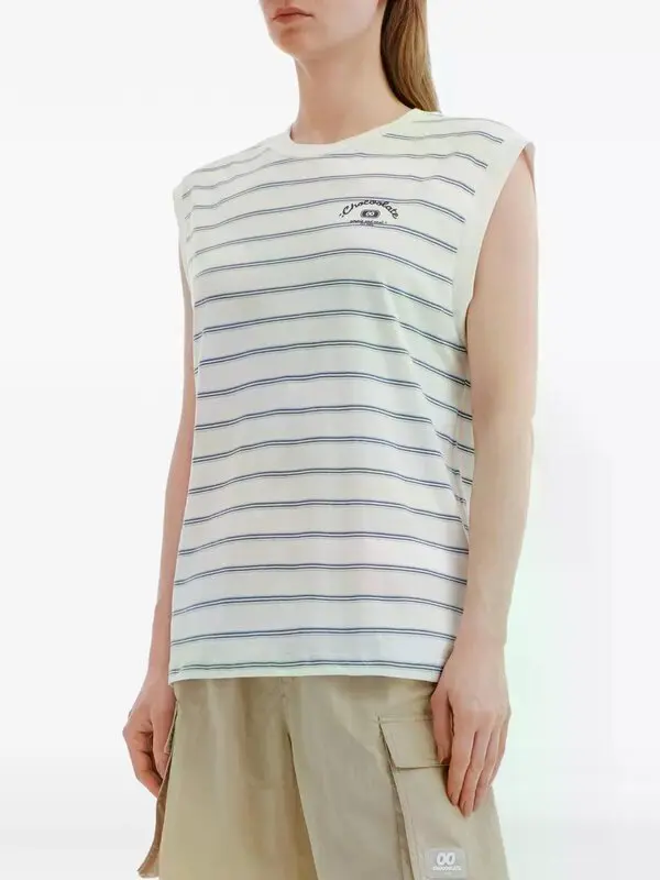 CHOCOOLATE Striped Sleeveless Top - Neutrals