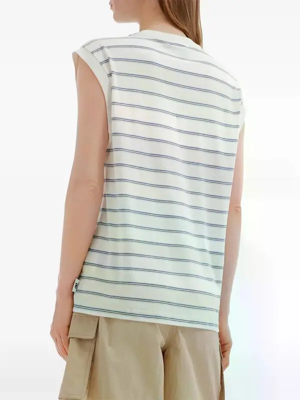 CHOCOOLATE Striped Sleeveless Top - Neutrals