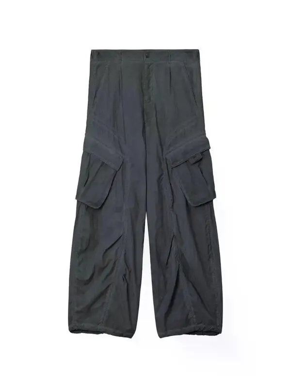 Izzue Wide-leg Cargo Trousers - Grey