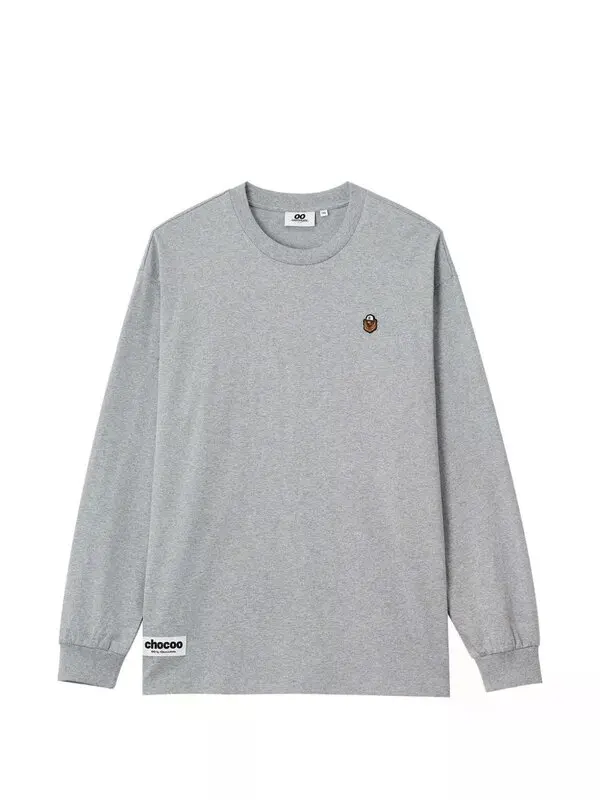 CHOCOOLATE Long-sleeved Embroidered T-shirt - Grey