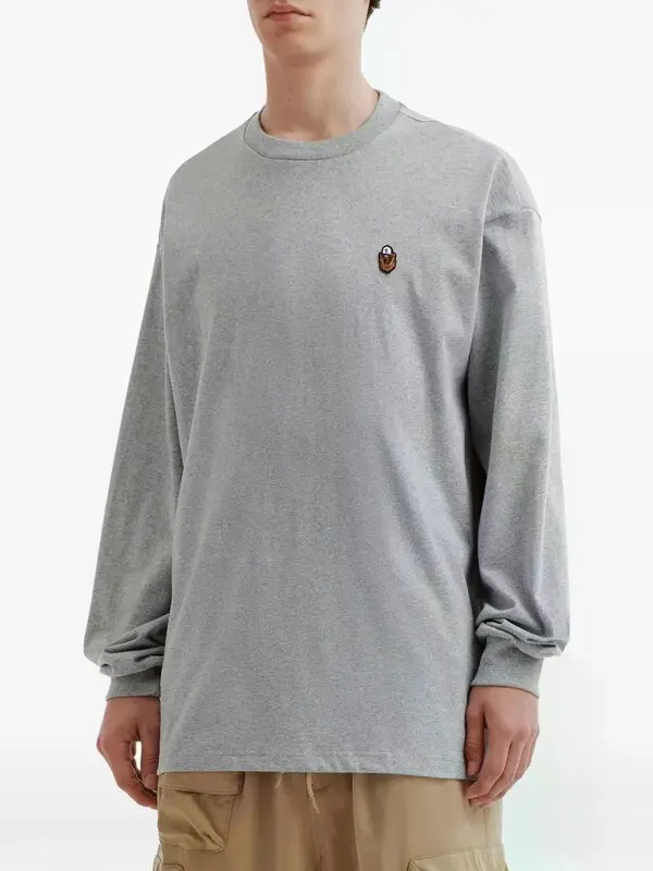CHOCOOLATE Long-sleeved Embroidered T-shirt - Grey