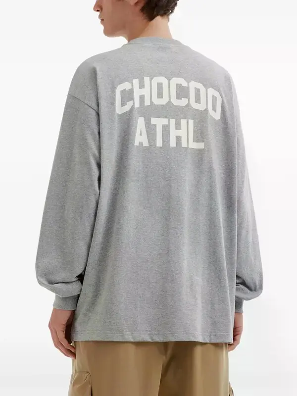 CHOCOOLATE Long-sleeved Embroidered T-shirt - Grey