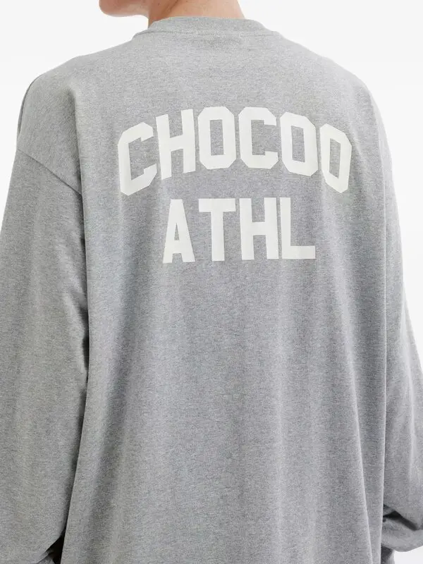 CHOCOOLATE Long-sleeved Embroidered T-shirt - Grey