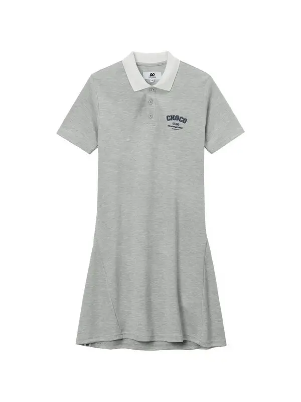 CHOCOOLATE Mini Polo A-line Dress - Grey