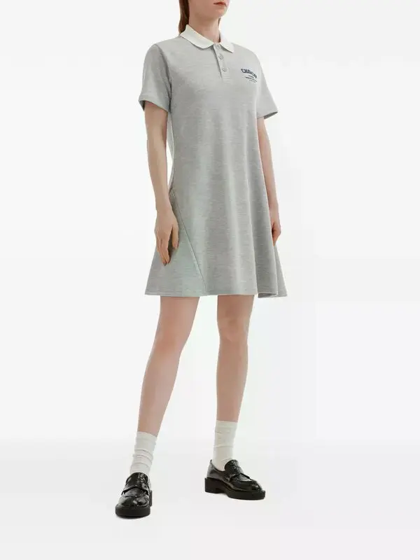 CHOCOOLATE Mini Polo A-line Dress - Grey