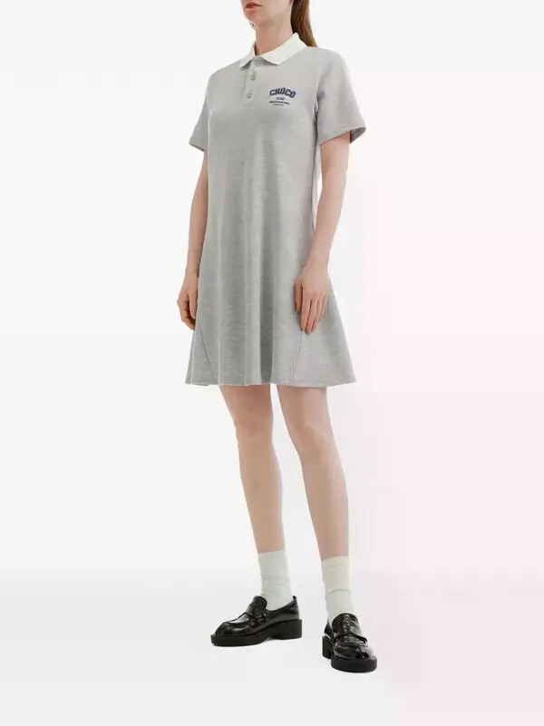 CHOCOOLATE Mini Polo A-line Dress - Grey