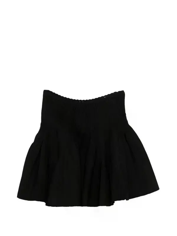 Sandro Ribbed Knit Flared Skirt - Black