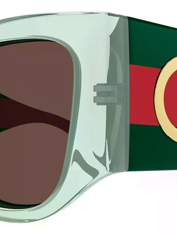 Gucci Logo Geometric-frame Sunglasses