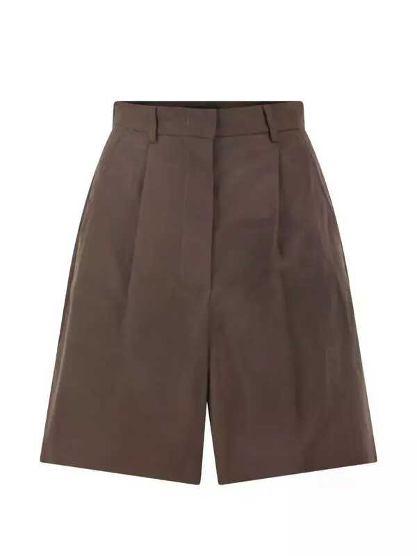 Max Mara Pleatd Bermuda Shorts - Brown