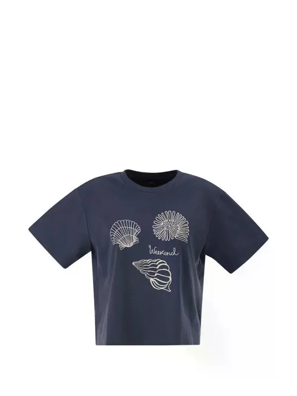 Max Mara Printed Crew-neck T-shirt - Blue