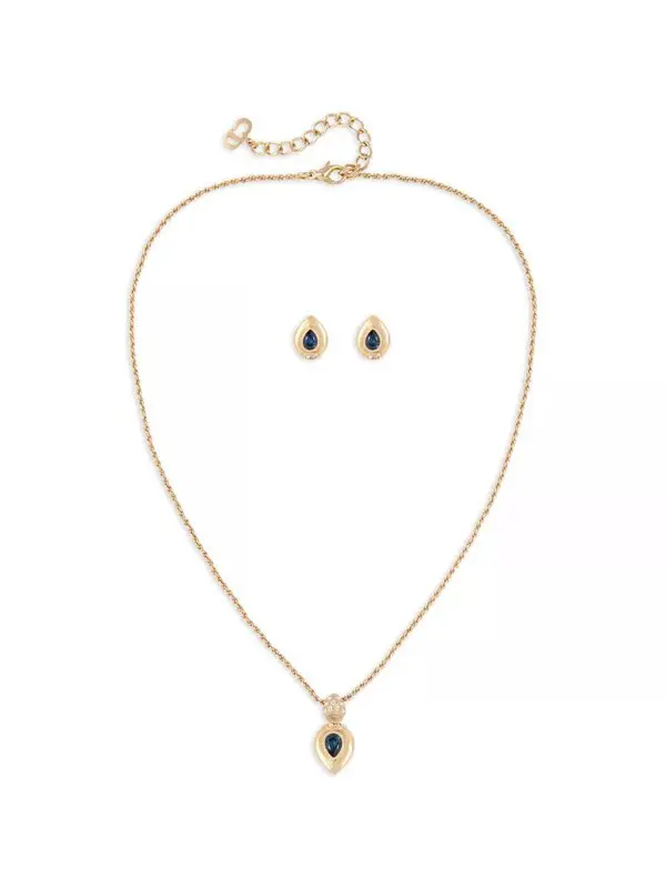 Dior Necklace And Earrings Set - Gold