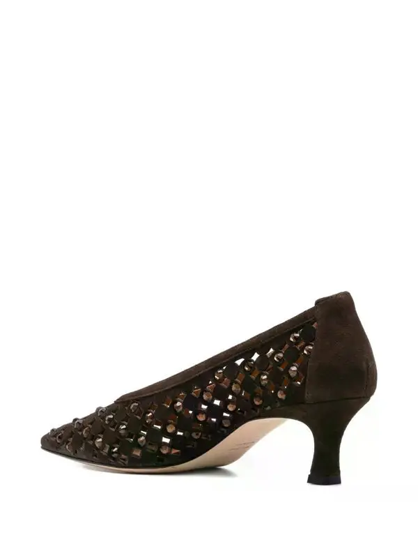 EVALUNA Embellished Pointed Toe Heeled Pumps