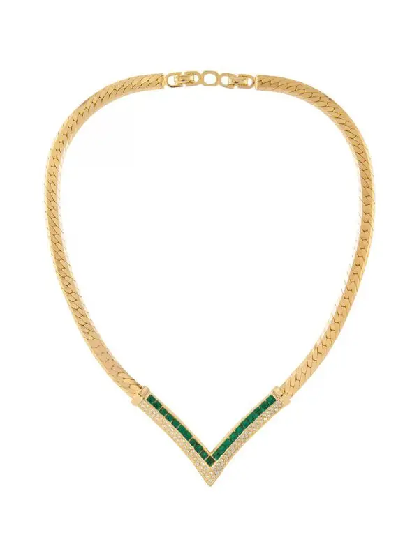 Dior 1980s V-shaped Necklace - Gold