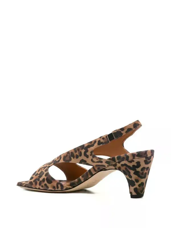 EVALUNA Animal-print Slingback Sandals