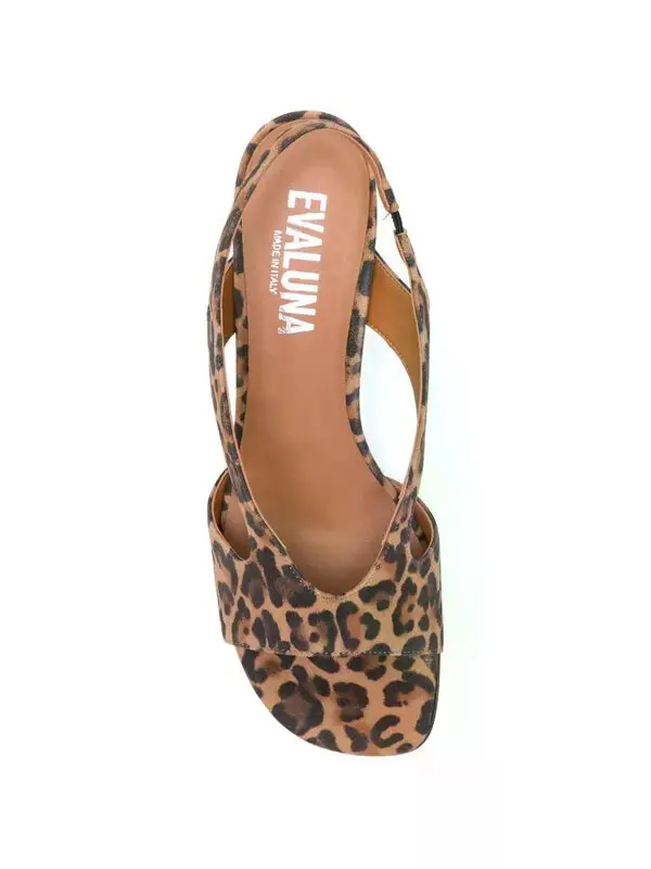EVALUNA Animal-print Slingback Sandals